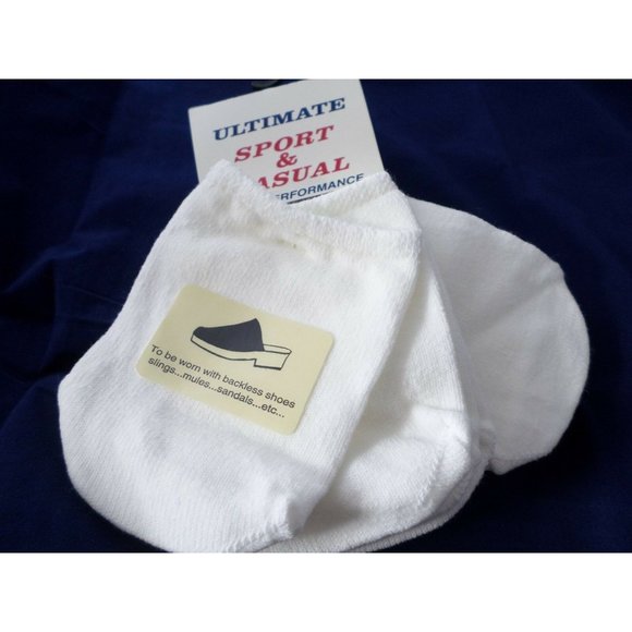 Other | 3 Pair Womens Toe Topper Half Sock White Slings Mules Sandals ...